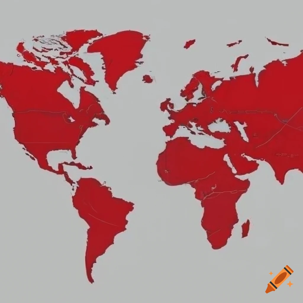Dynamic red and white world map for business on Craiyon