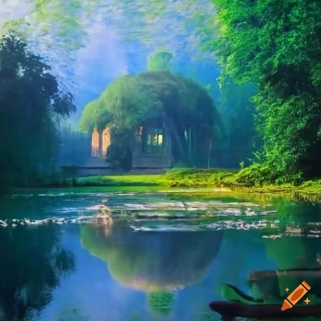 Baroque landscape painting by monet