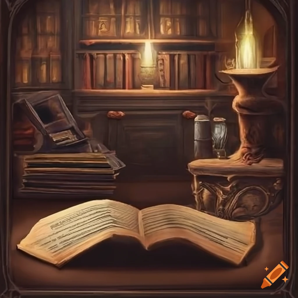 Photo of an ancient wizard's study on Craiyon