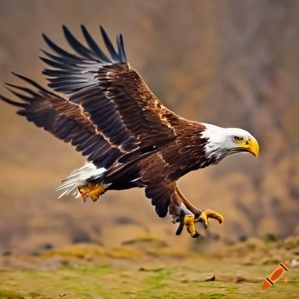 Eagle in attack mode on Craiyon