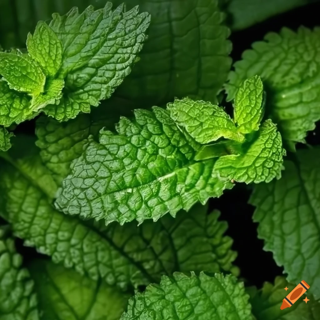 Fresh mint leaves on Craiyon