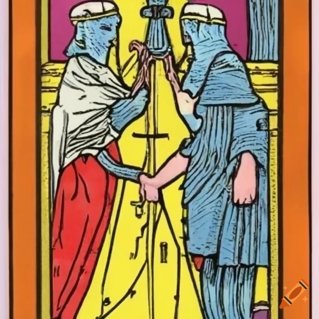 Justice tarot card artwork on Craiyon
