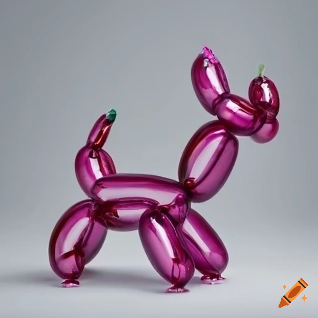 Glass sculpture of a balloon animal on Craiyon
