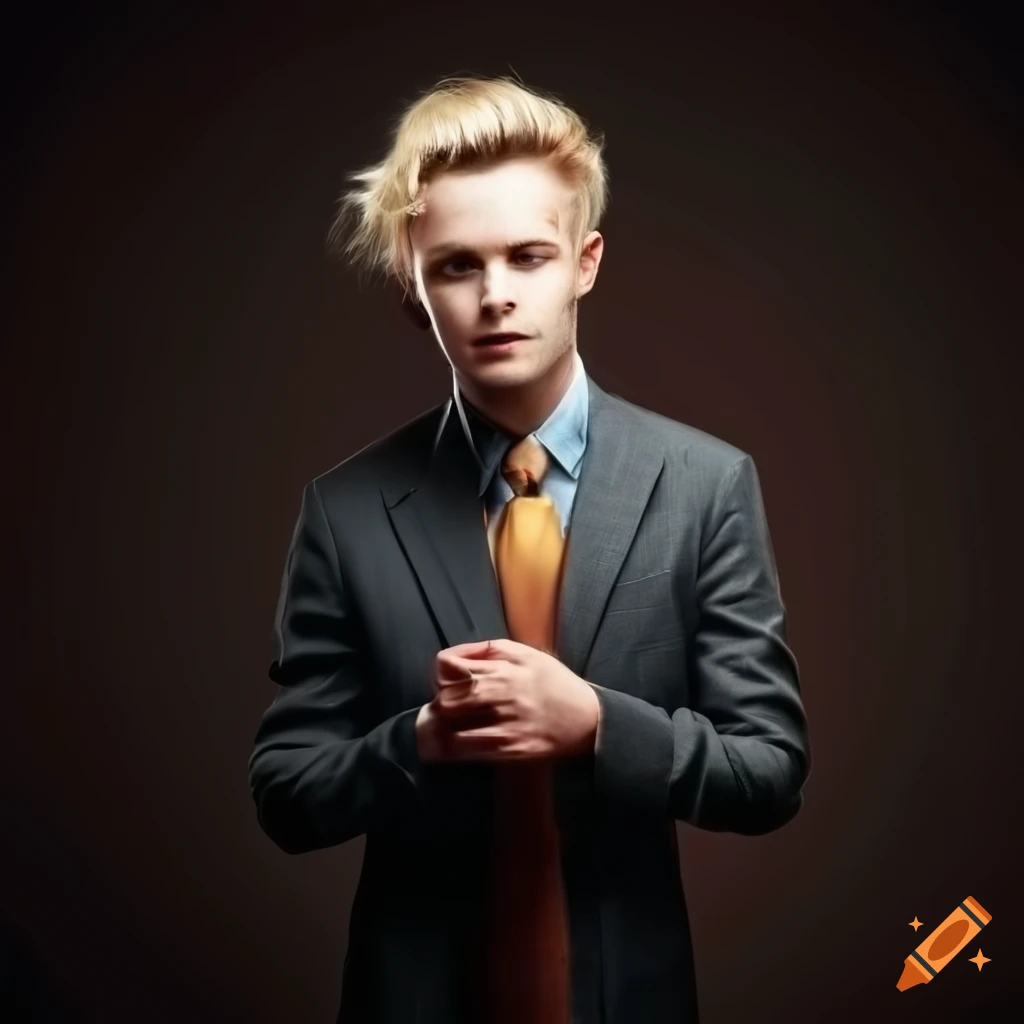 Portrait of a young inventor in leather apron on Craiyon