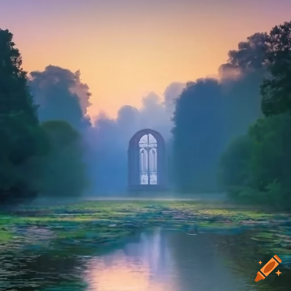 Monet-inspired baroque landscape painting on Craiyon