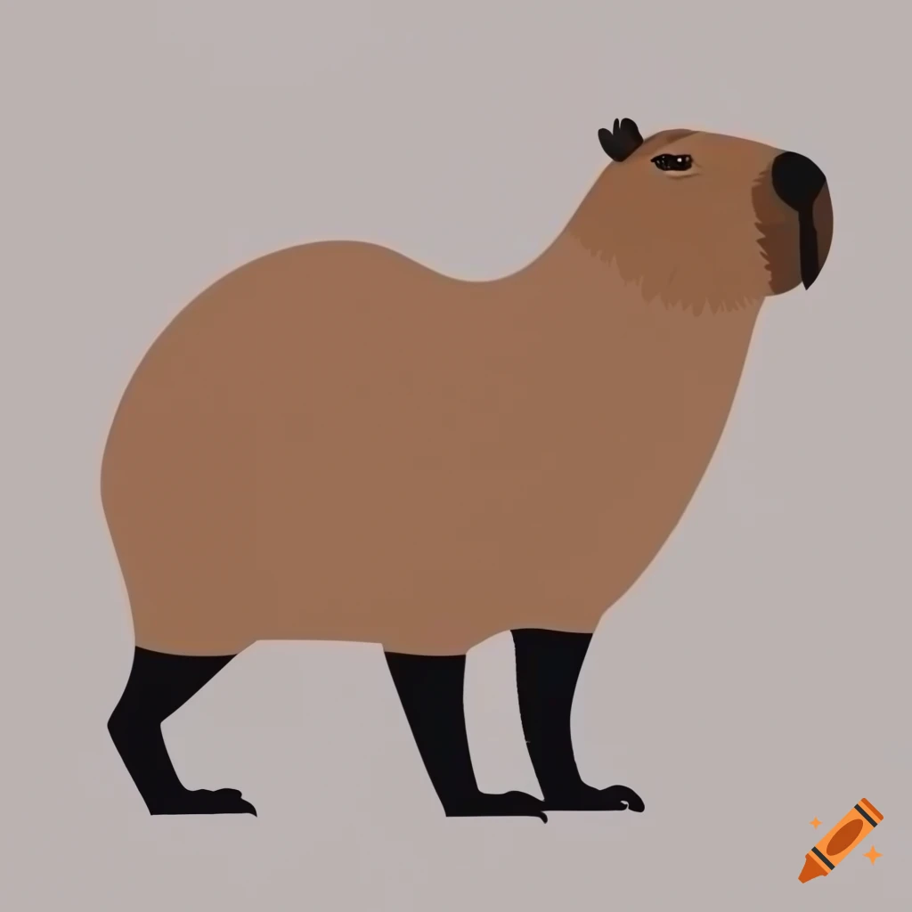 Minimalistic vector art of a capybara on Craiyon