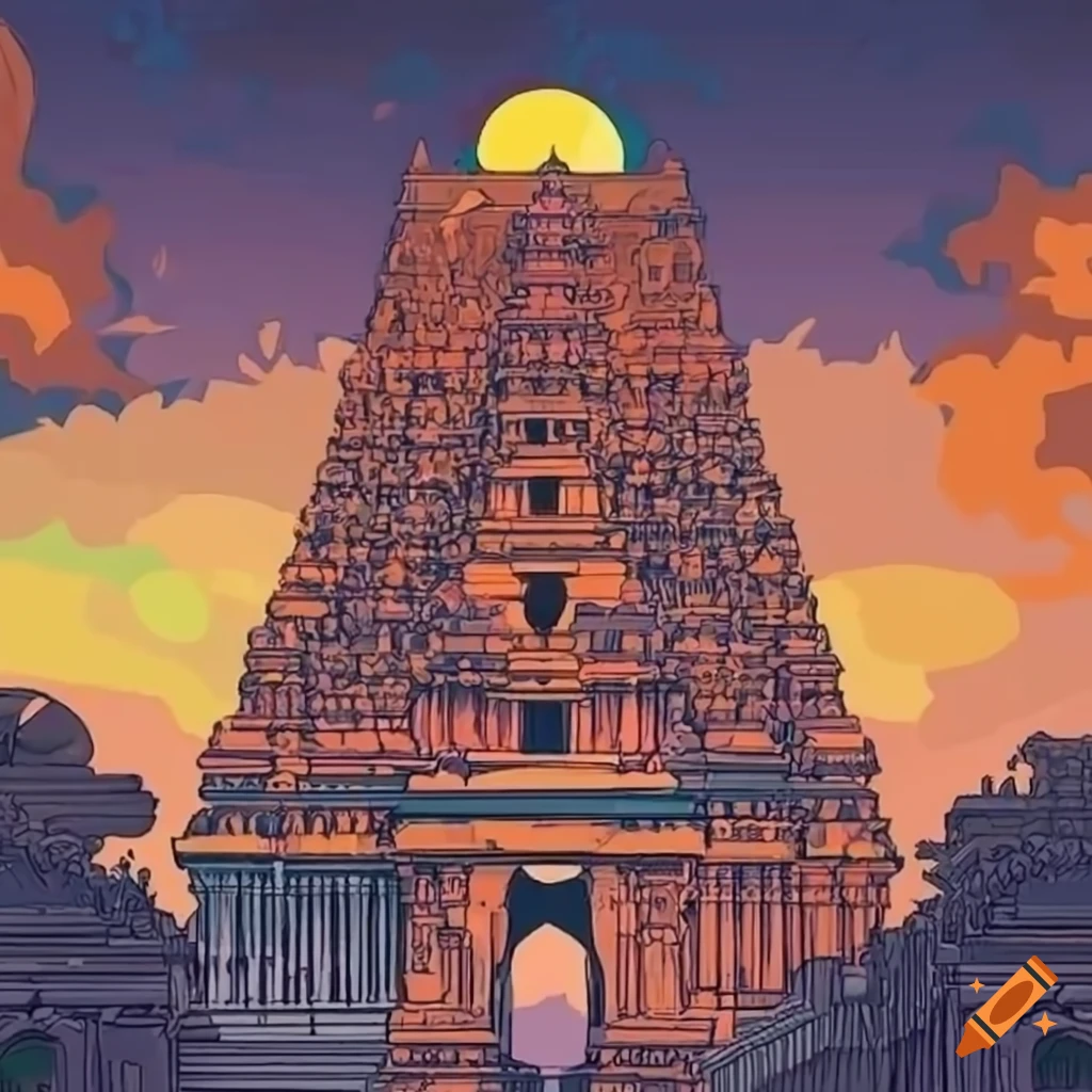 Isometric black indian temple in vector art on Craiyon