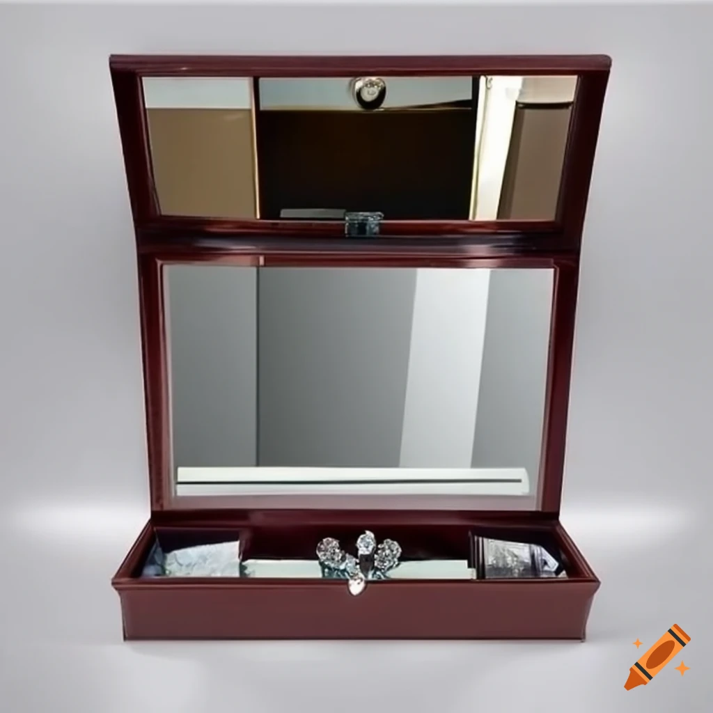 Reflection of diamonds in a glass case