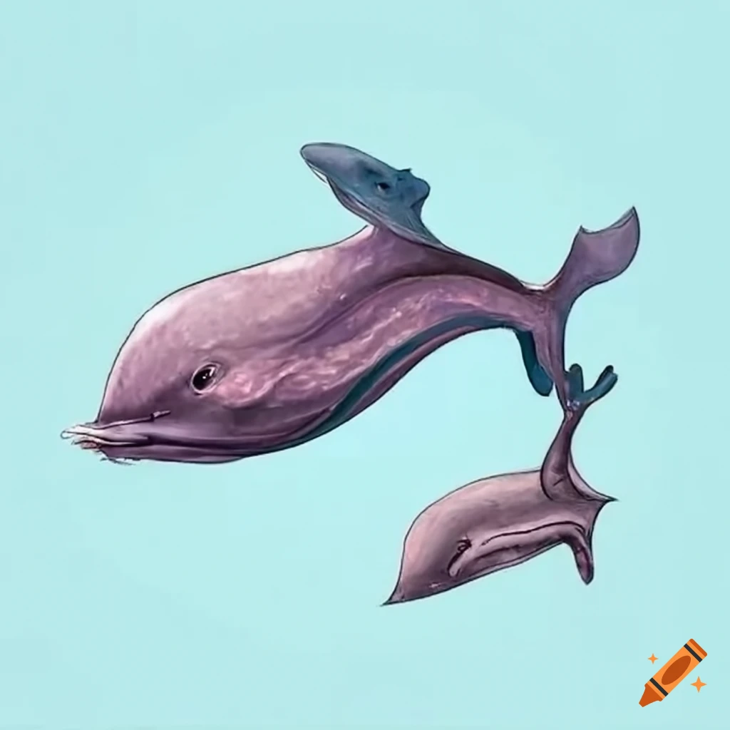 Artwork featuring flying whales