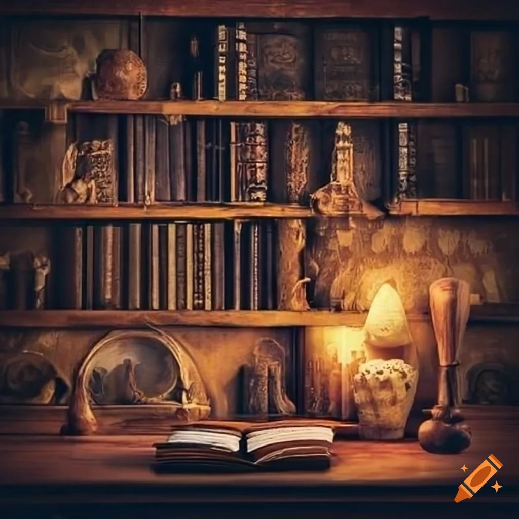 Photo of an ancient magical study on Craiyon