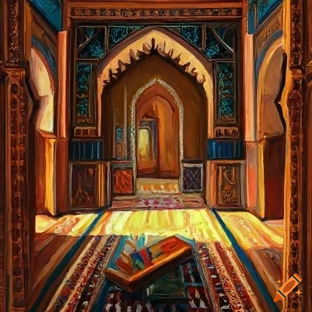 Impressionist painting of a Moroccan room interior on Craiyon