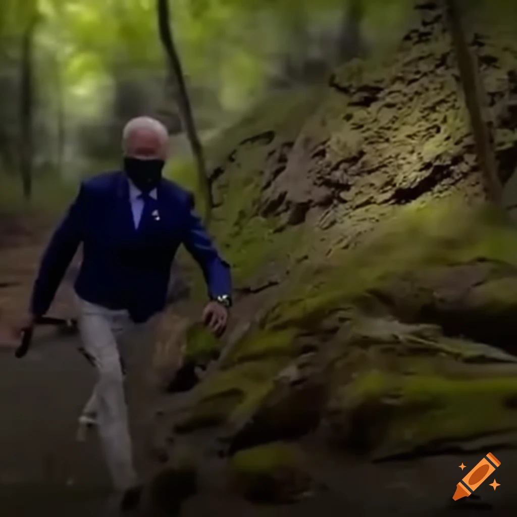 Trail camera footage of Joe Biden on Craiyon
