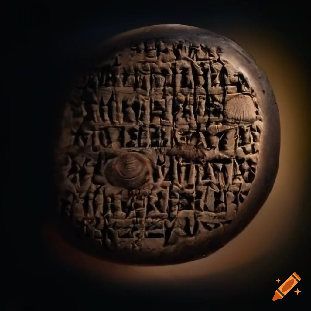 Cuneiform script of trilobitdoktrinen on Craiyon