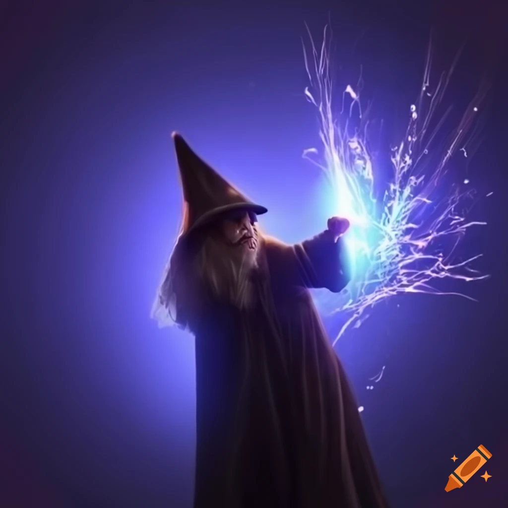 Glowing wizard hat with fire and magical particles in high resolution ...