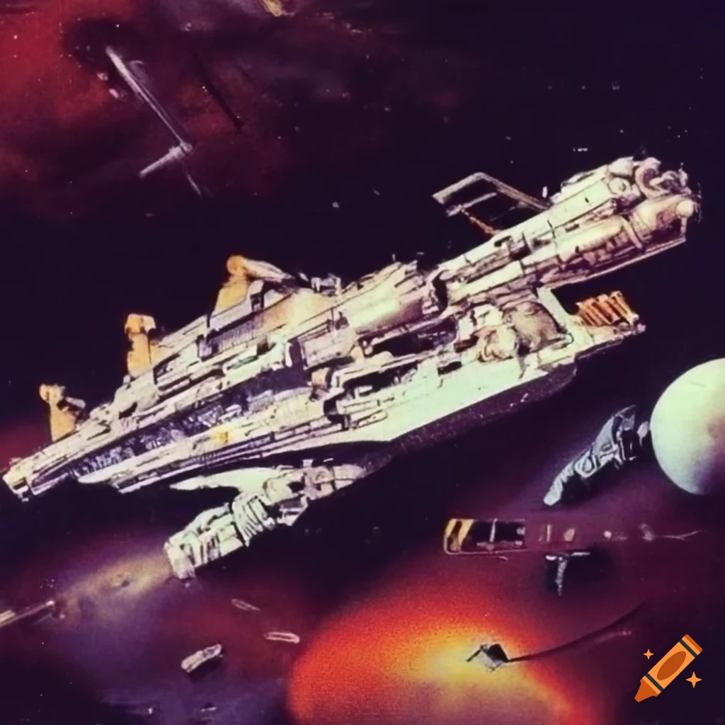 Sci-fi space fighter with gatling laser guns on Craiyon