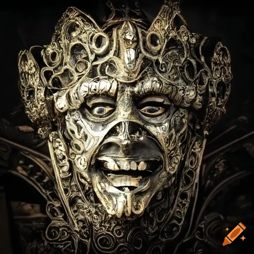 Photograph of an ornate mask of the underworld king