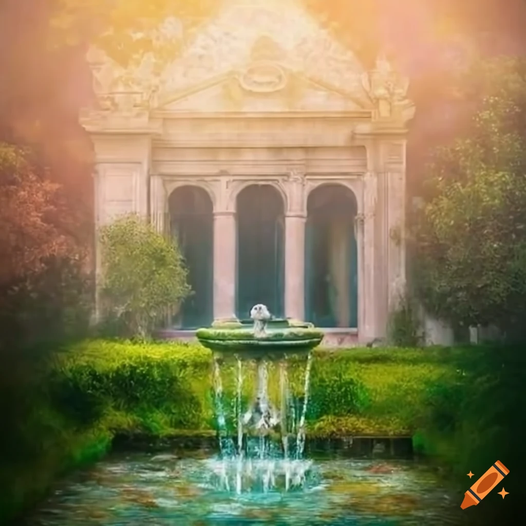 Monet-style garden scene through a window on Craiyon