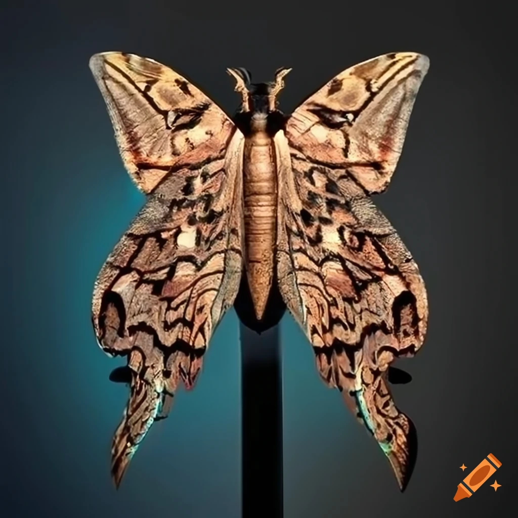 Detailed moth carving artwork on Craiyon