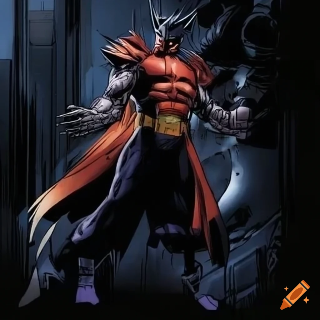 Graphic art of combined Shredder and Wolverine superhero on Craiyon