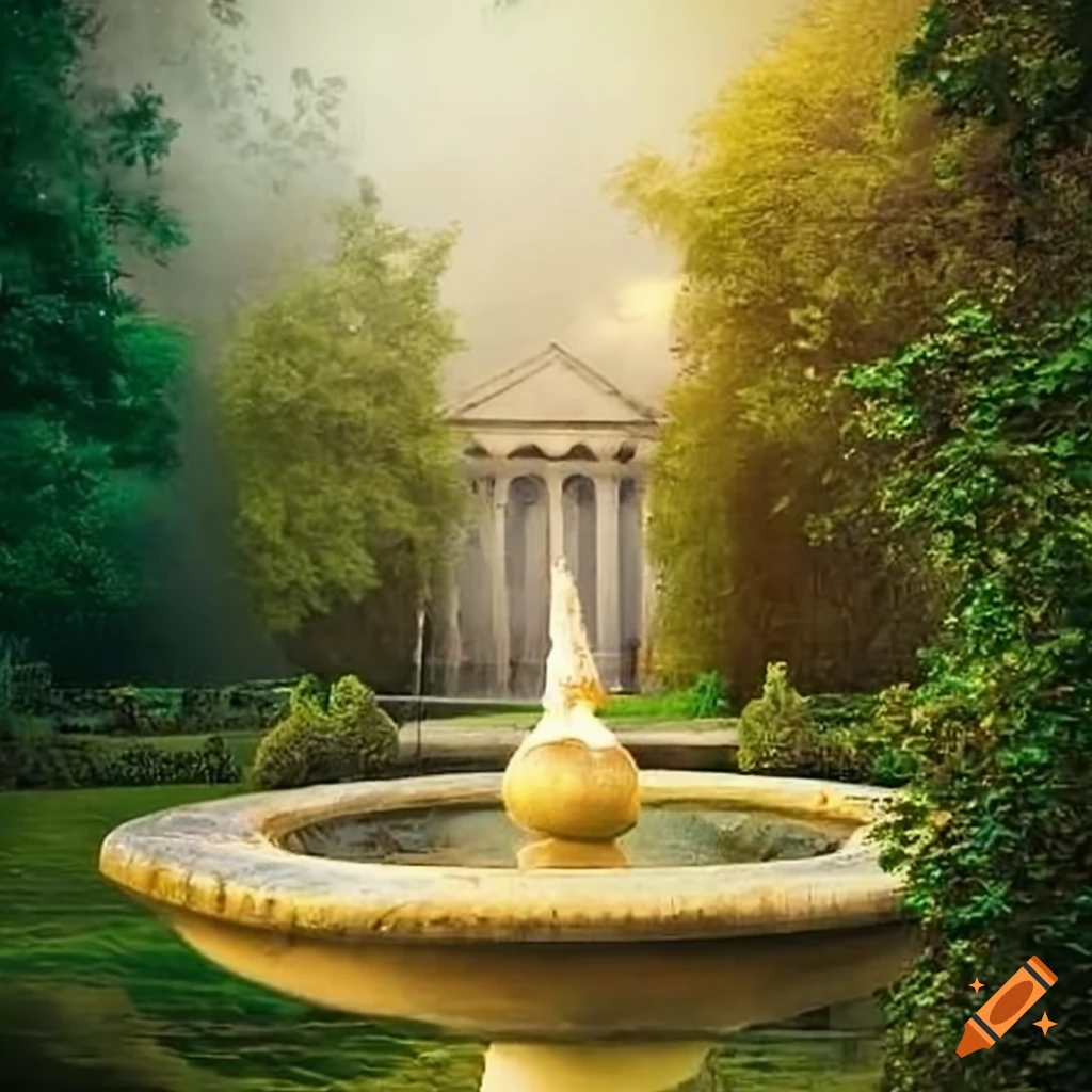 Monet-inspired garden scene through a window on Craiyon