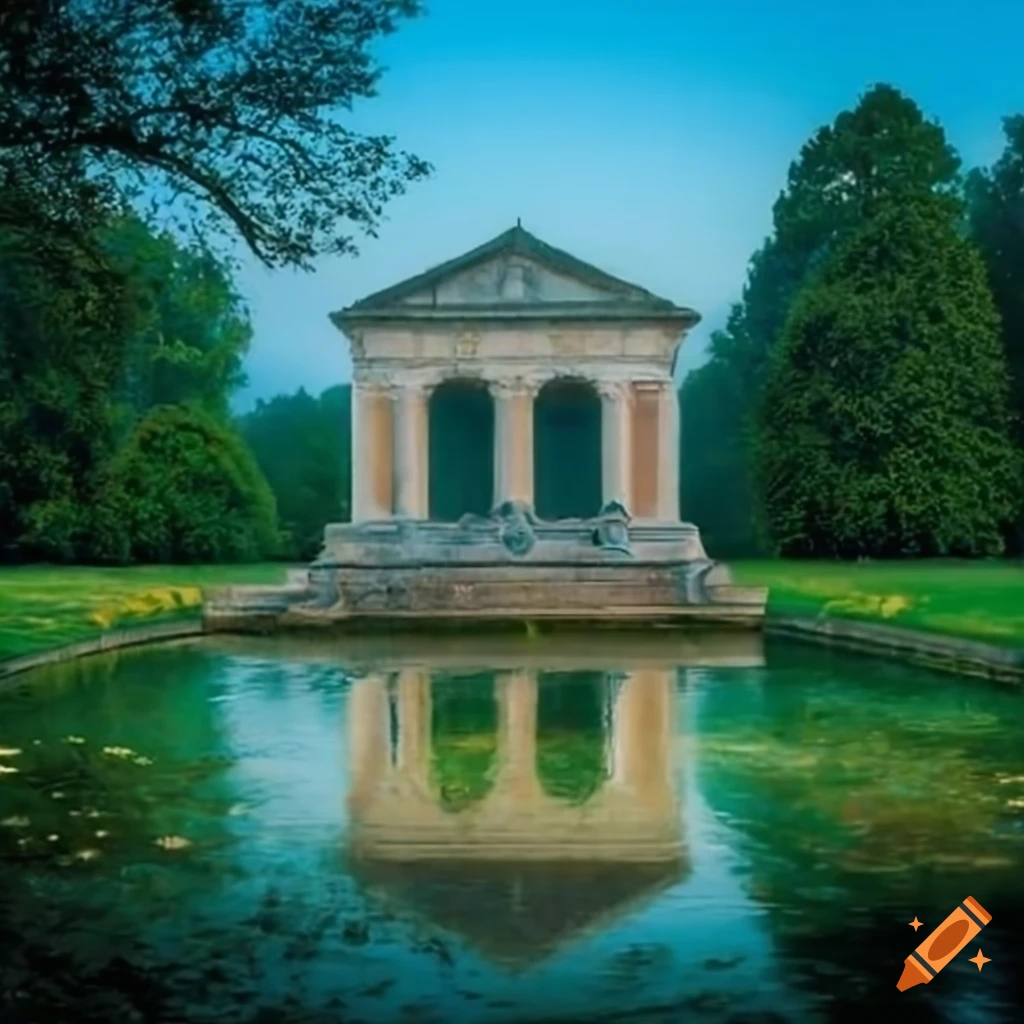 Monet-inspired garden scene through a window on Craiyon