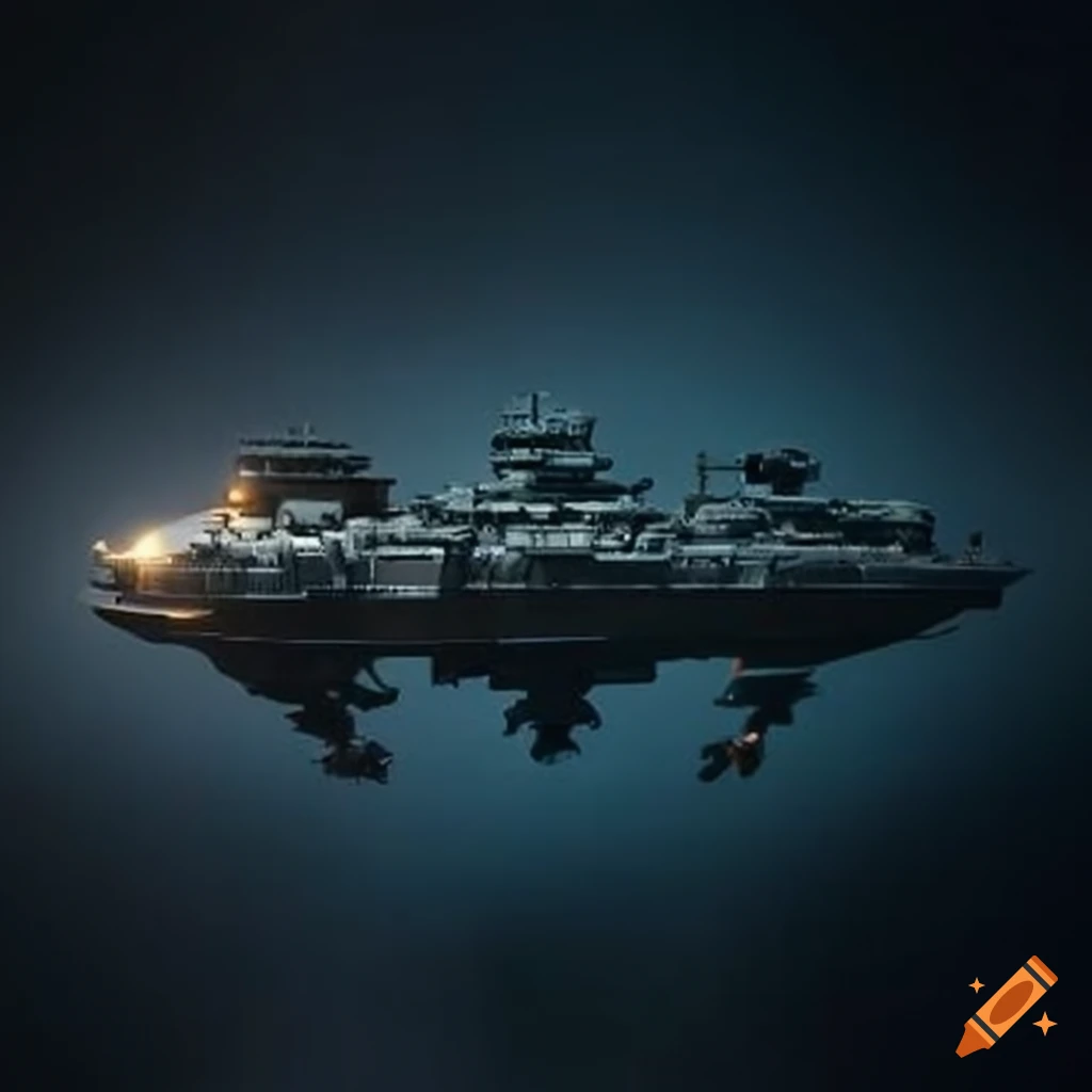 Sci-fi battleship with ancient rome inspiration