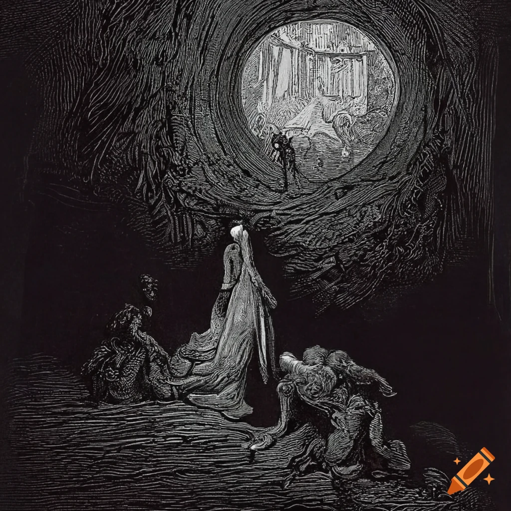 Gustave doré, demons in anguish, black & white, high resolution on Craiyon
