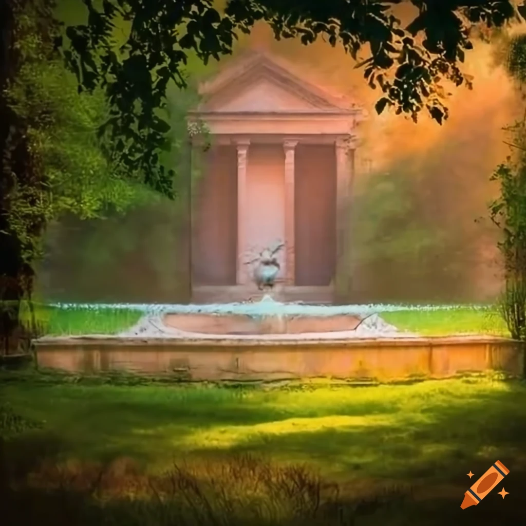 Monet-inspired garden scene through a window on Craiyon