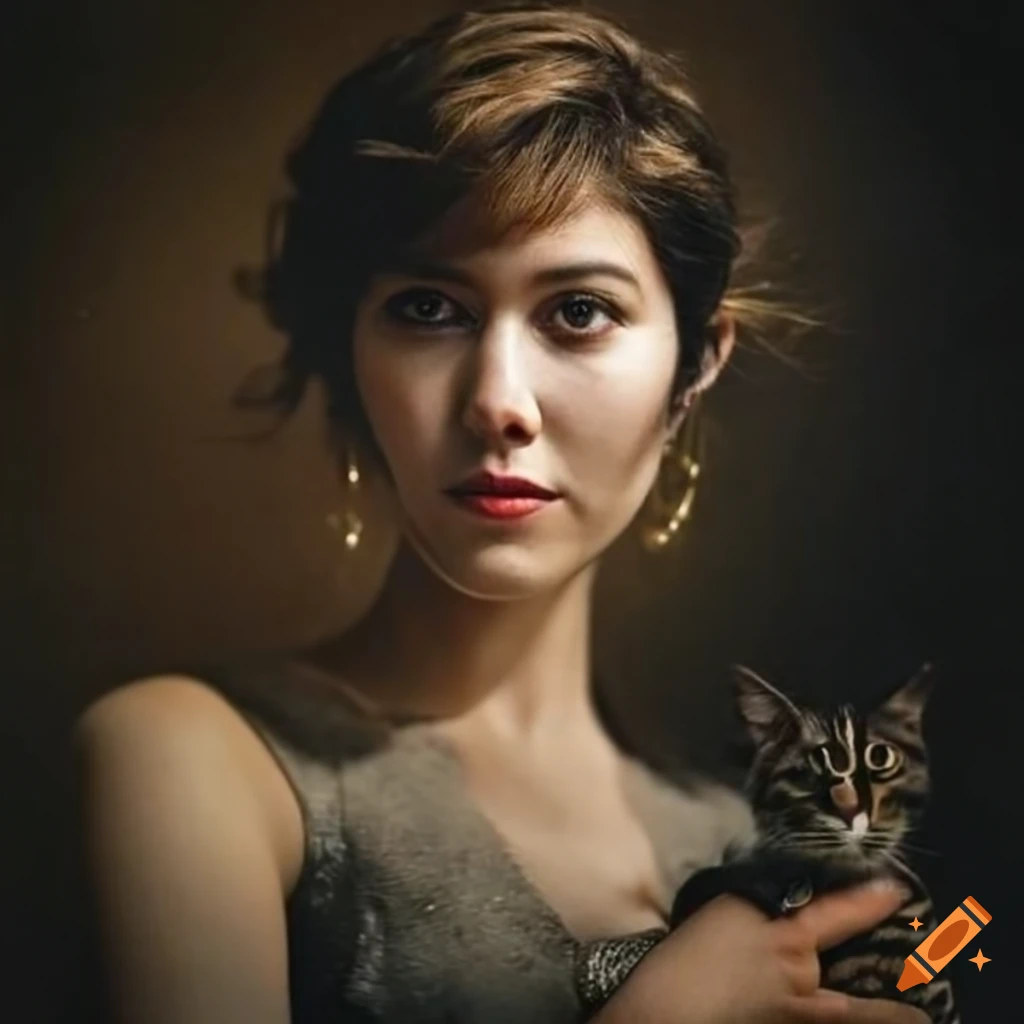 Mary elizabeth winstead with cats during the civil war on Craiyon