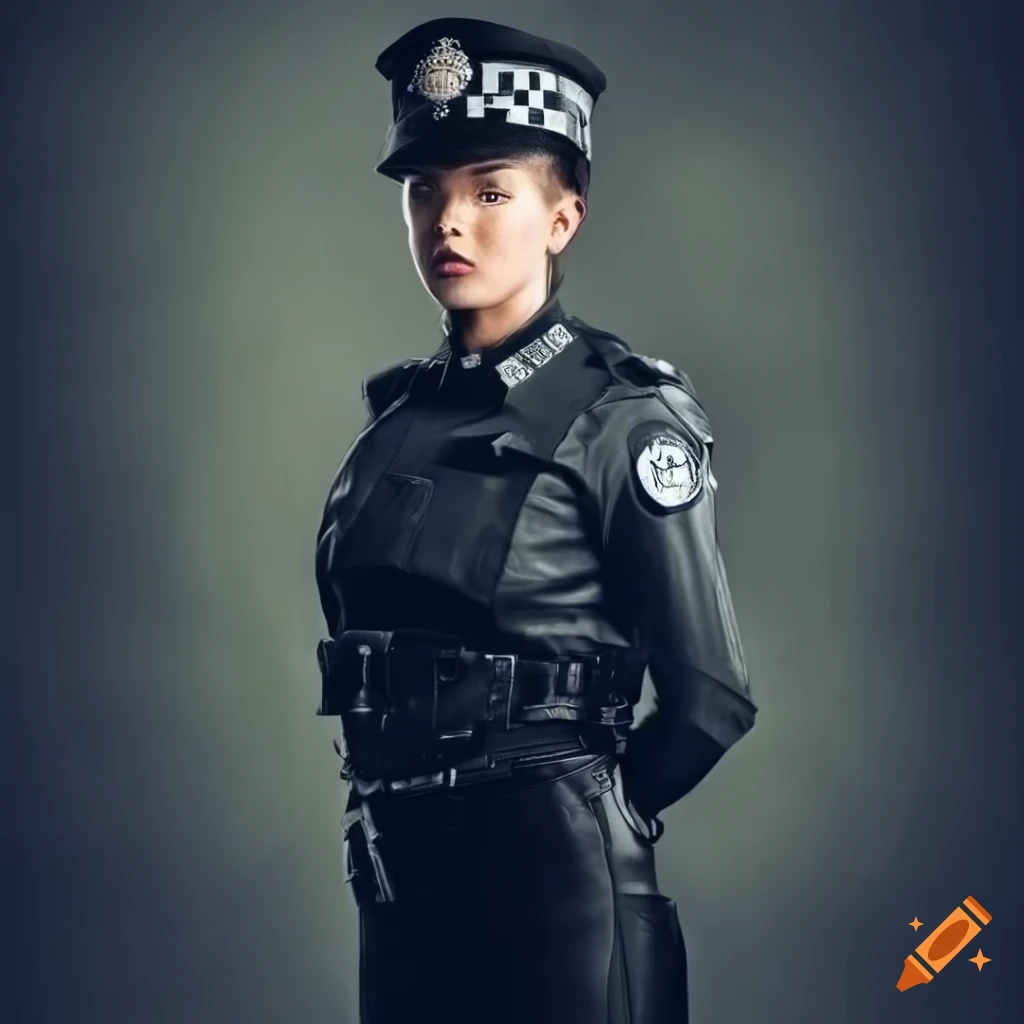 Hyperrealistic portrait of Christina Applegate as a British policewoman ...
