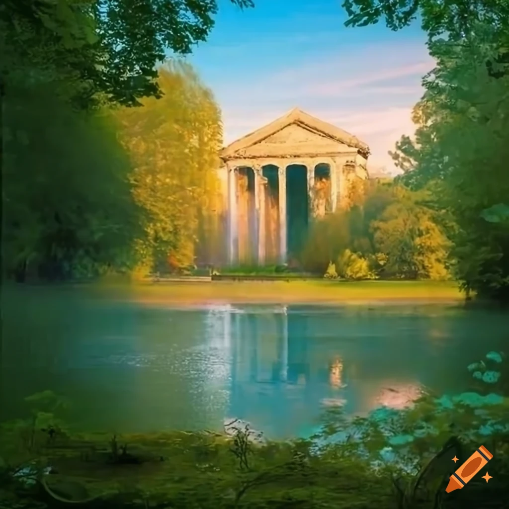 Monet style garden scene through a window on Craiyon