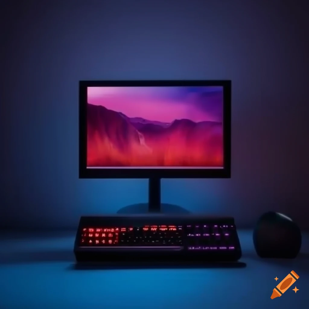 Ultra realistic gaming pc in simple colors on Craiyon