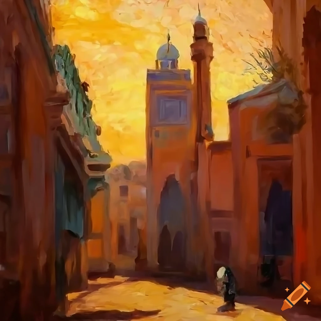 Impressionist painting of a moroccan mosque on Craiyon