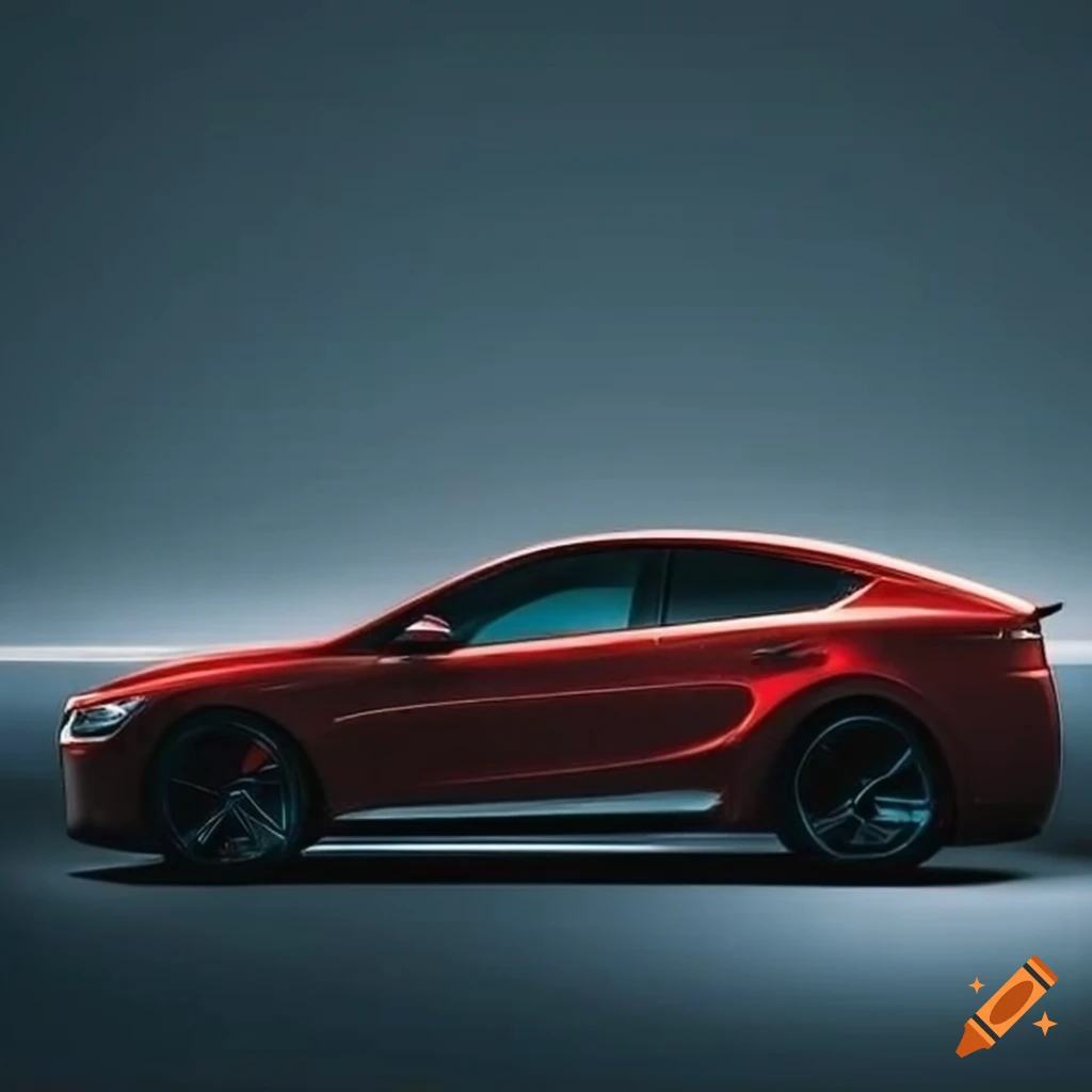 Sleek side view of a modern car on Craiyon