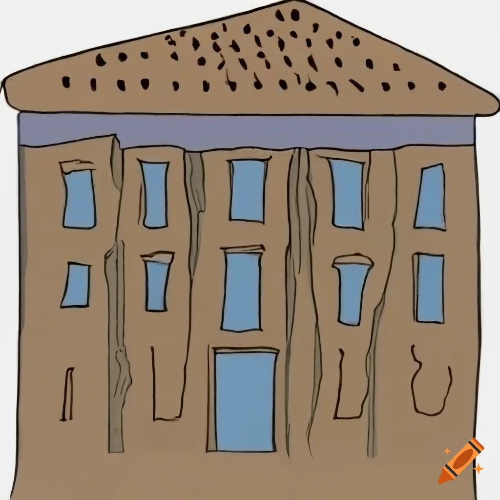 Clip art of a sumerian building on Craiyon