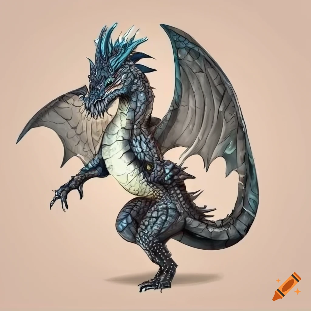 Illustration of a whimsical apple pie dragon on Craiyon