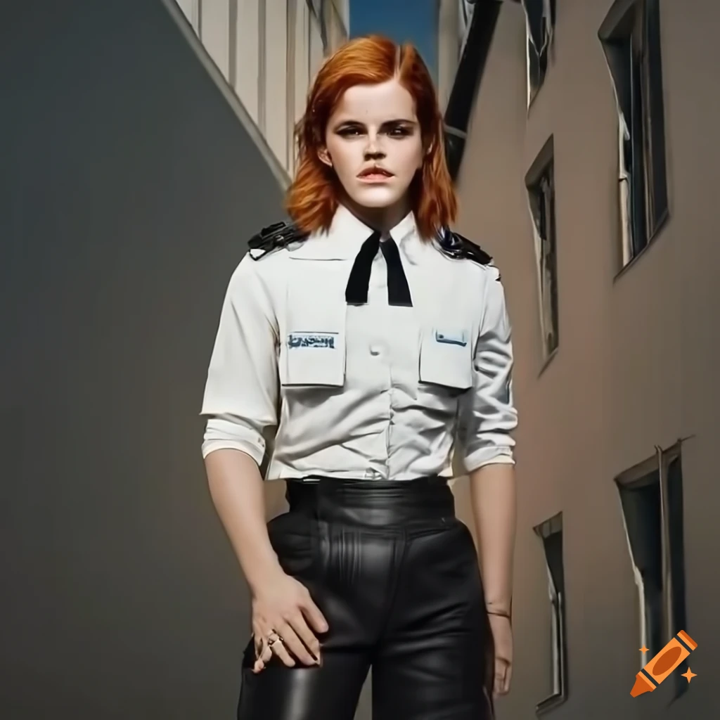 Emma Watson as a British policewoman on Craiyon