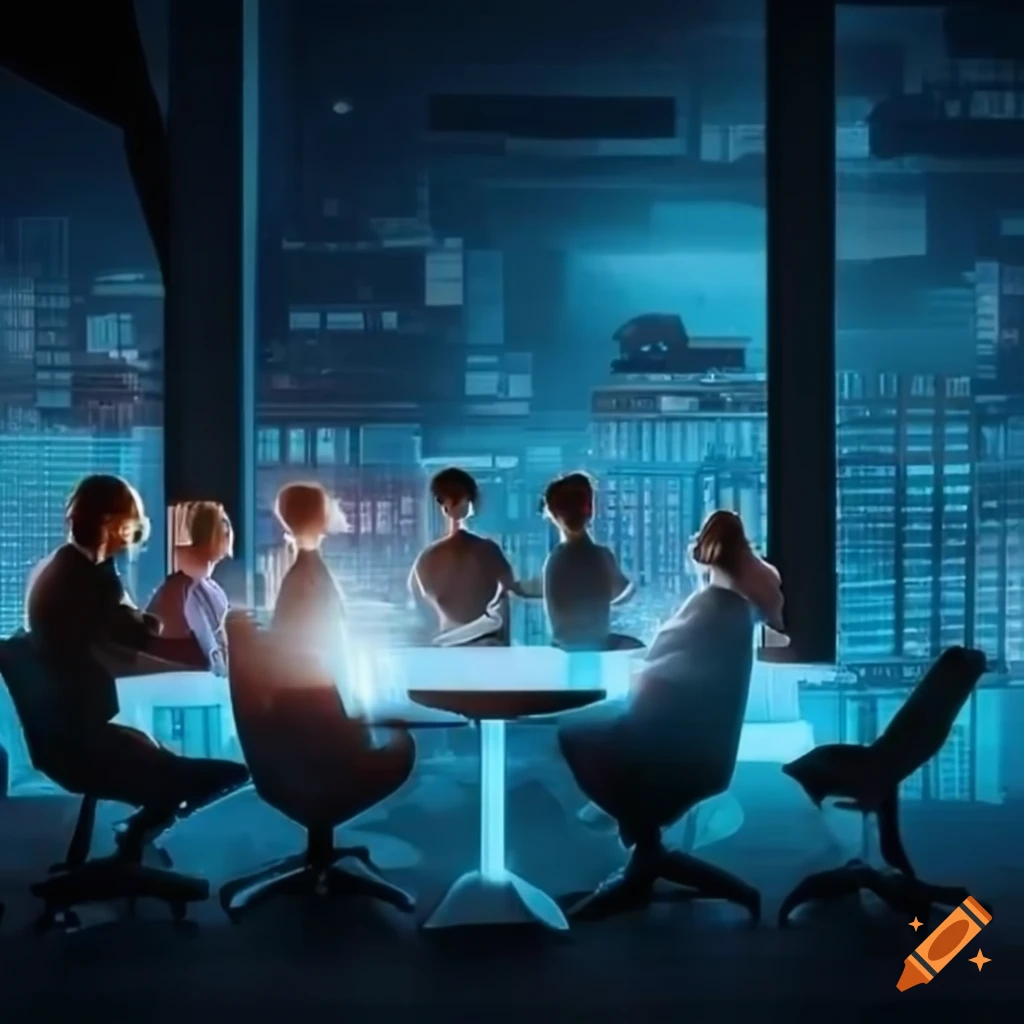 Realistic image of a team brainstorming in a software house office on ...