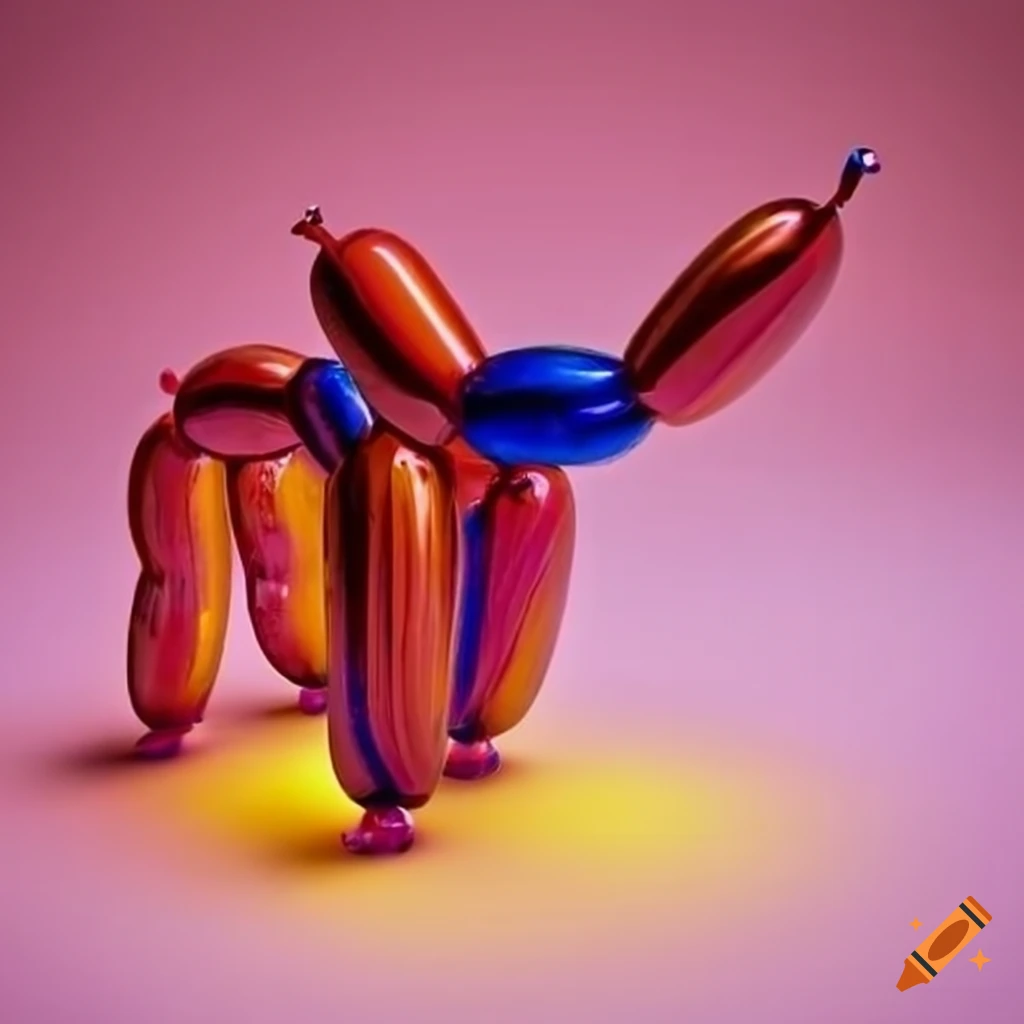 Cartoon style balloon dog illustration on Craiyon