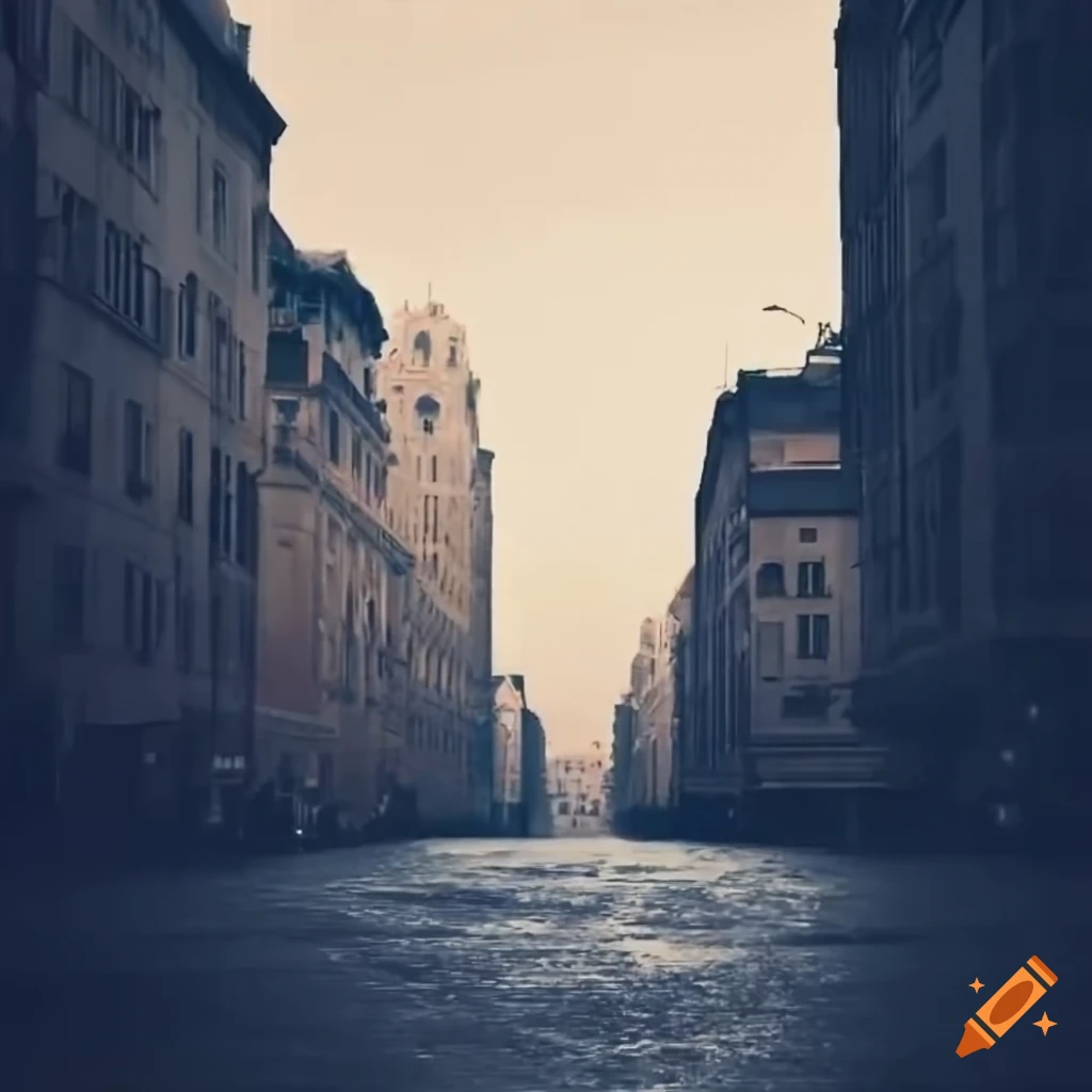 Blurred street scene in a big city
