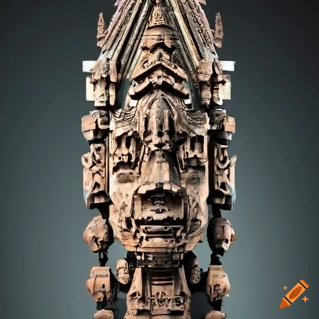 Detailed architectural stave carving artwork