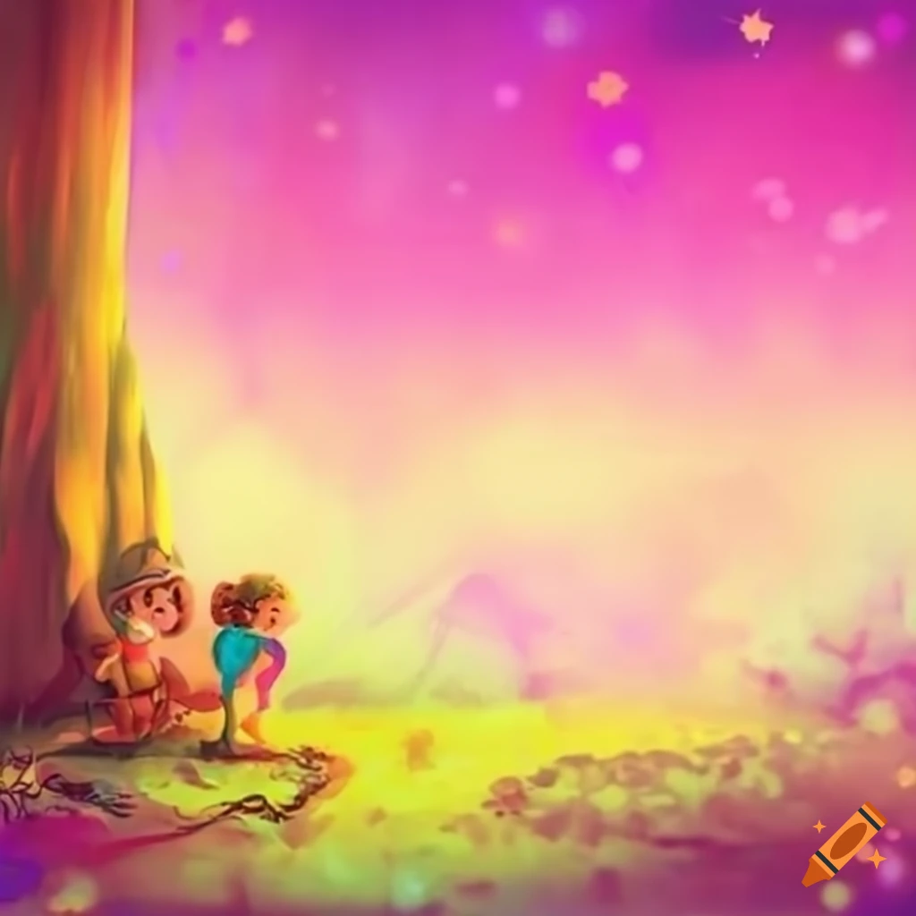 Charming iridescent background for a children's storybook on Craiyon