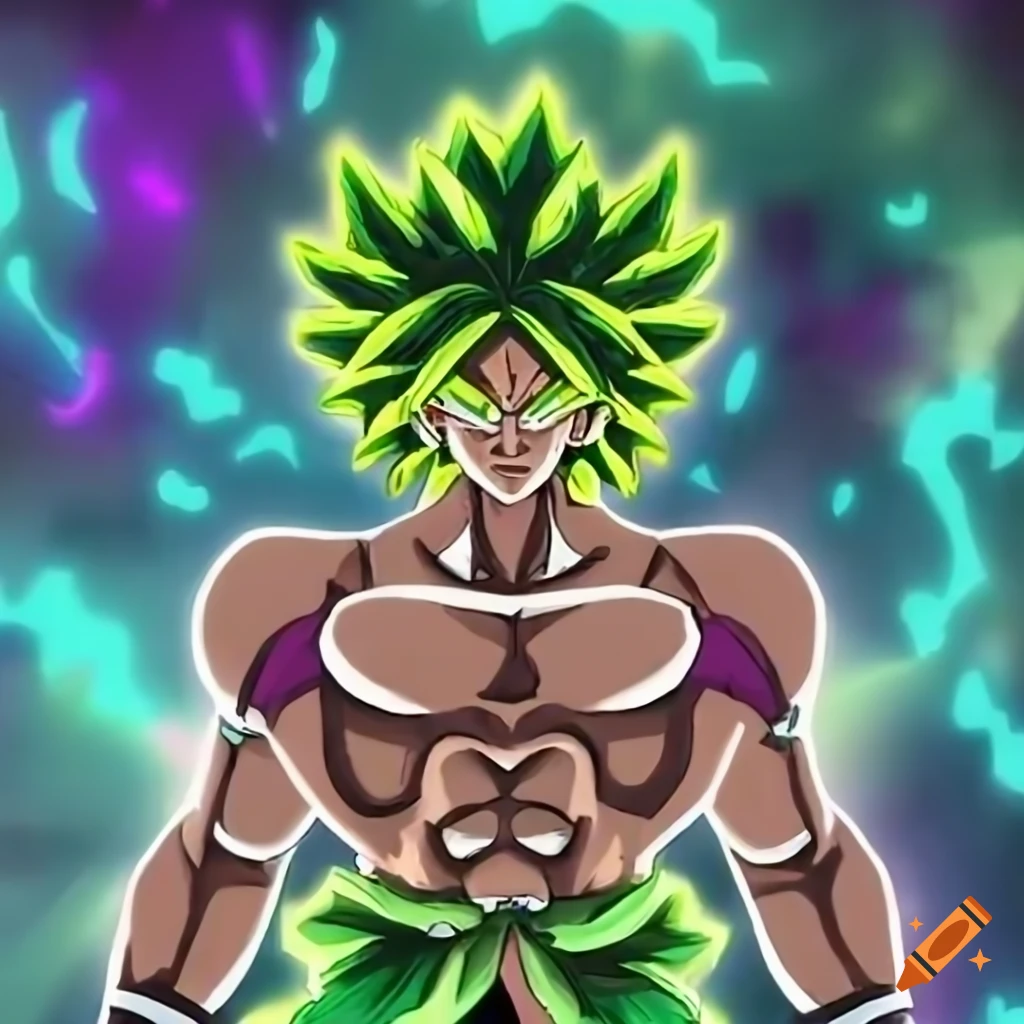 Neon art of broly on Craiyon