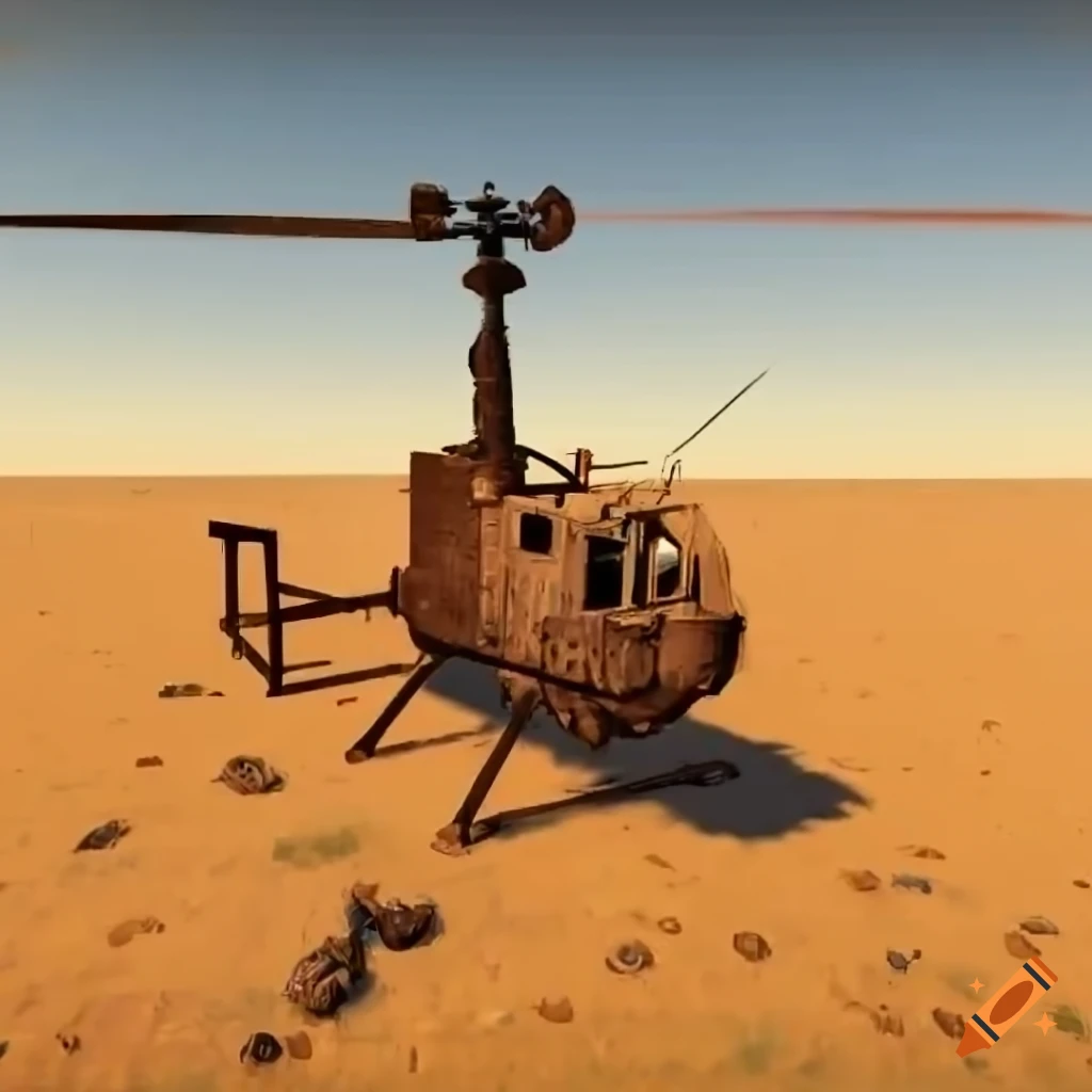 Homemade helicopter inspired by the game rust on Craiyon