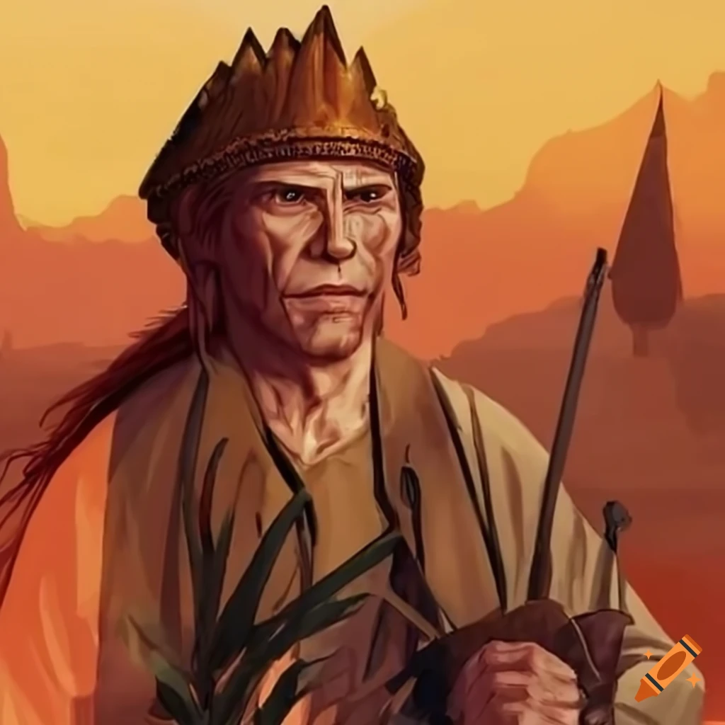 Artwork depicting the steppes as a man