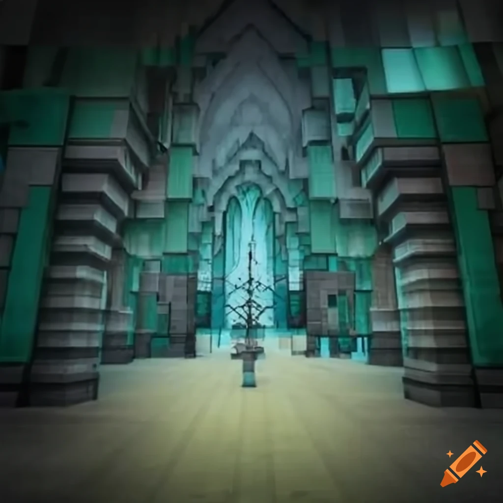 Screenshot of an online blocky world on Craiyon