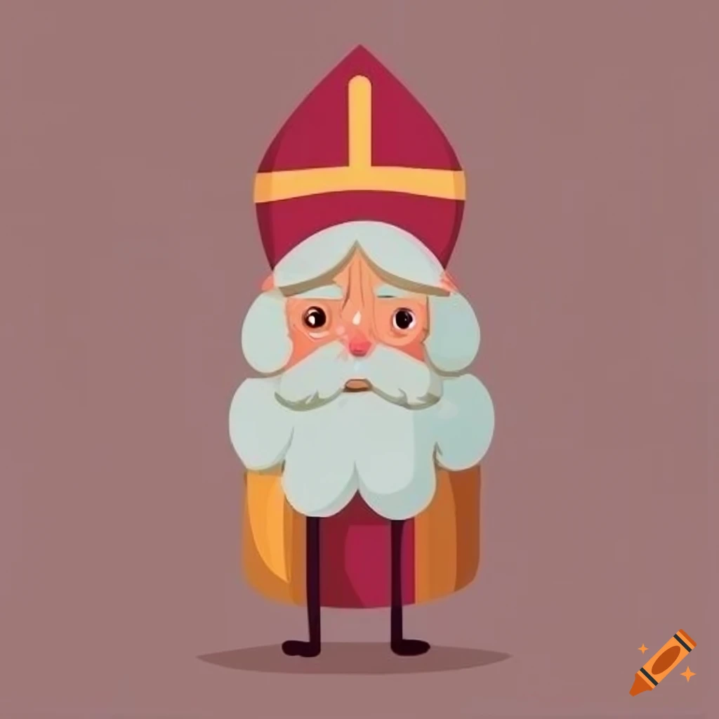 Flat illustration of sinterklaas on Craiyon