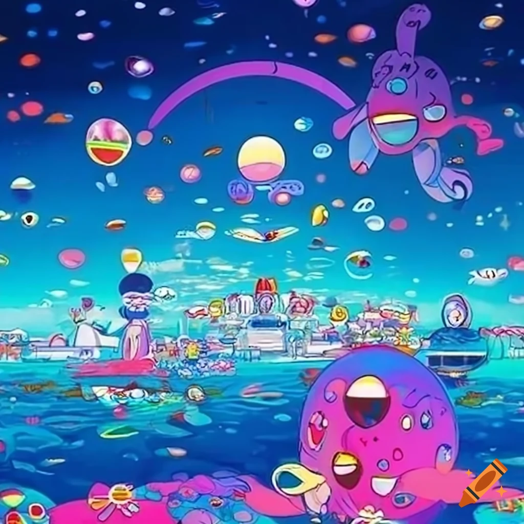 Collaborative artwork by chiho aoshima and takashi murakami on Craiyon