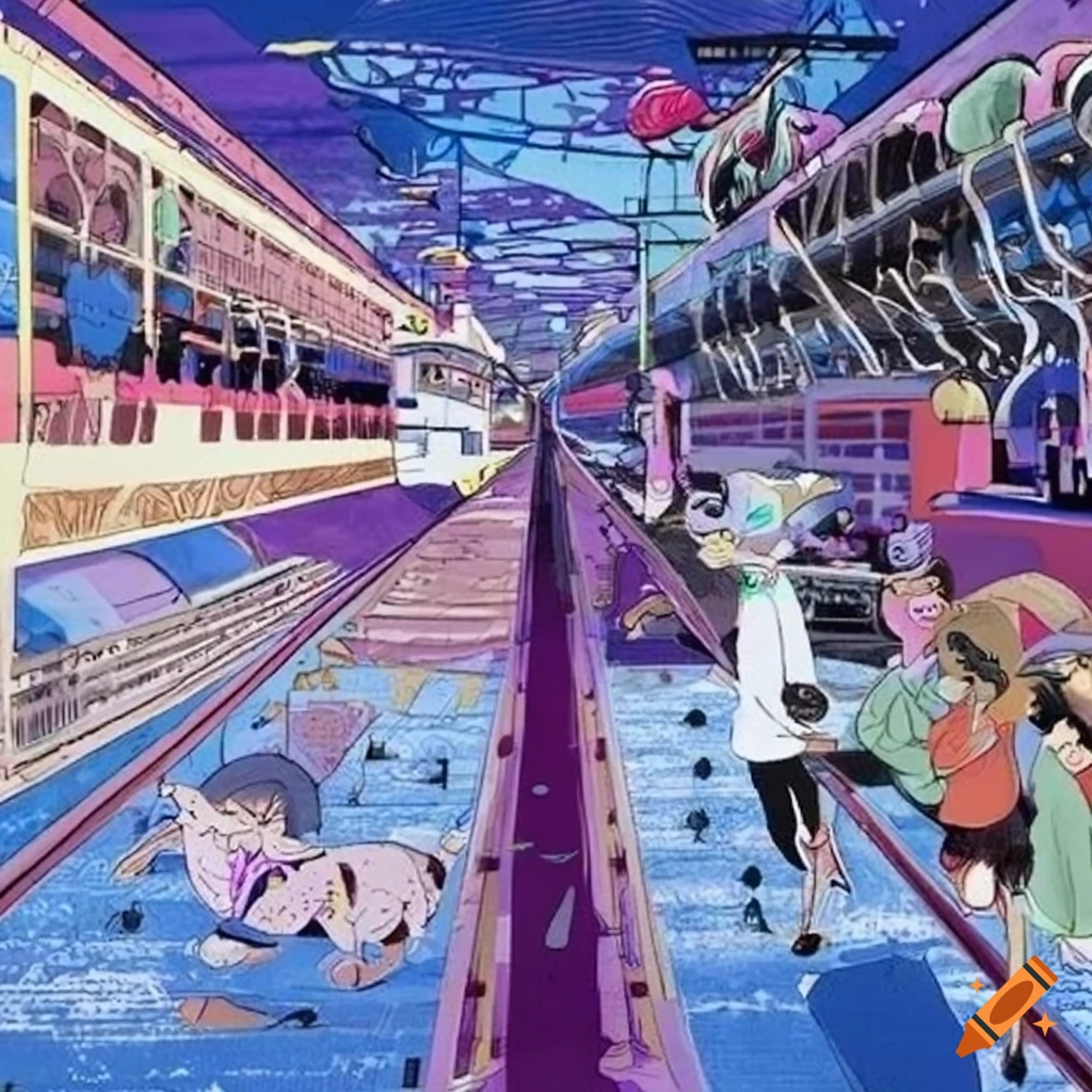 Collaborative Illustration Of A Sky Railway In Daylight On Craiyon
