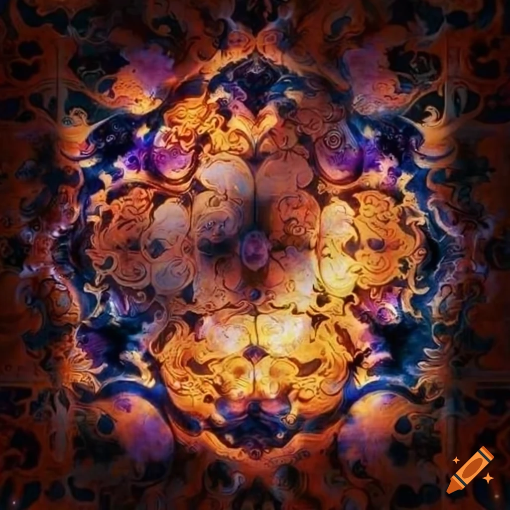 Chinese tiles with cosmic design on Craiyon